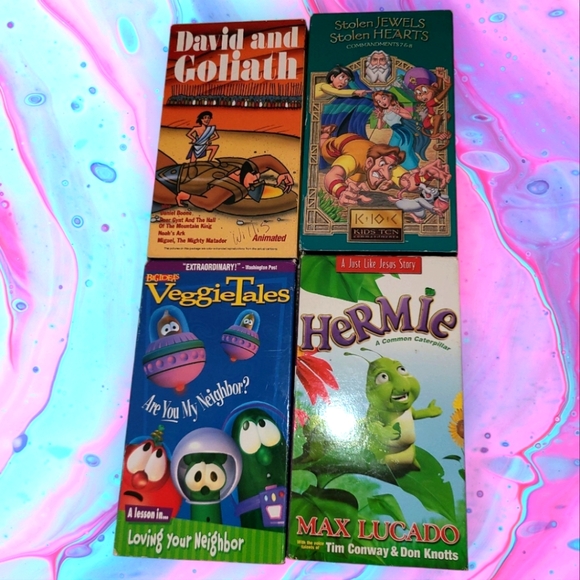 Media | Lot Of 4 Christian Kids Vhs Tapes | Poshmark